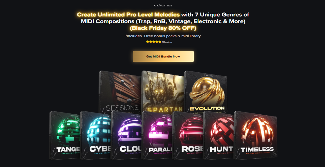 【Cymatics厂牌EDM多风格MIDI包】Cymatics – Black Friday MIDI Bundle 2024 – EDMTOP.TOP